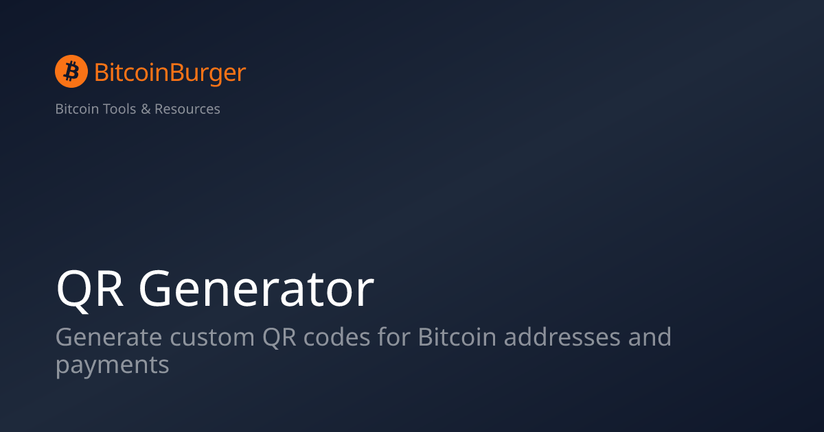 Bitcoin QR Code Generator - Create Payment QR Codes